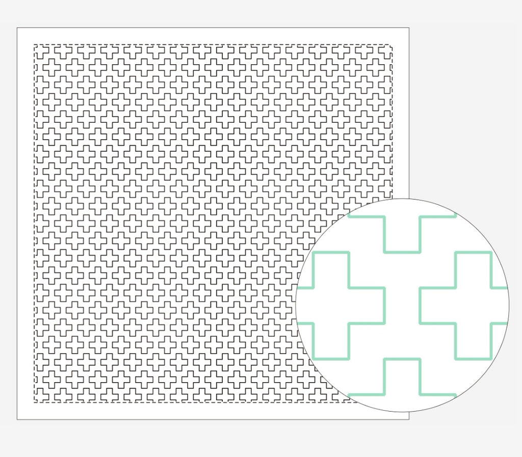 Daruma Yokota Sashiko Sampler Cloth - hitomezashi patterns - white ...