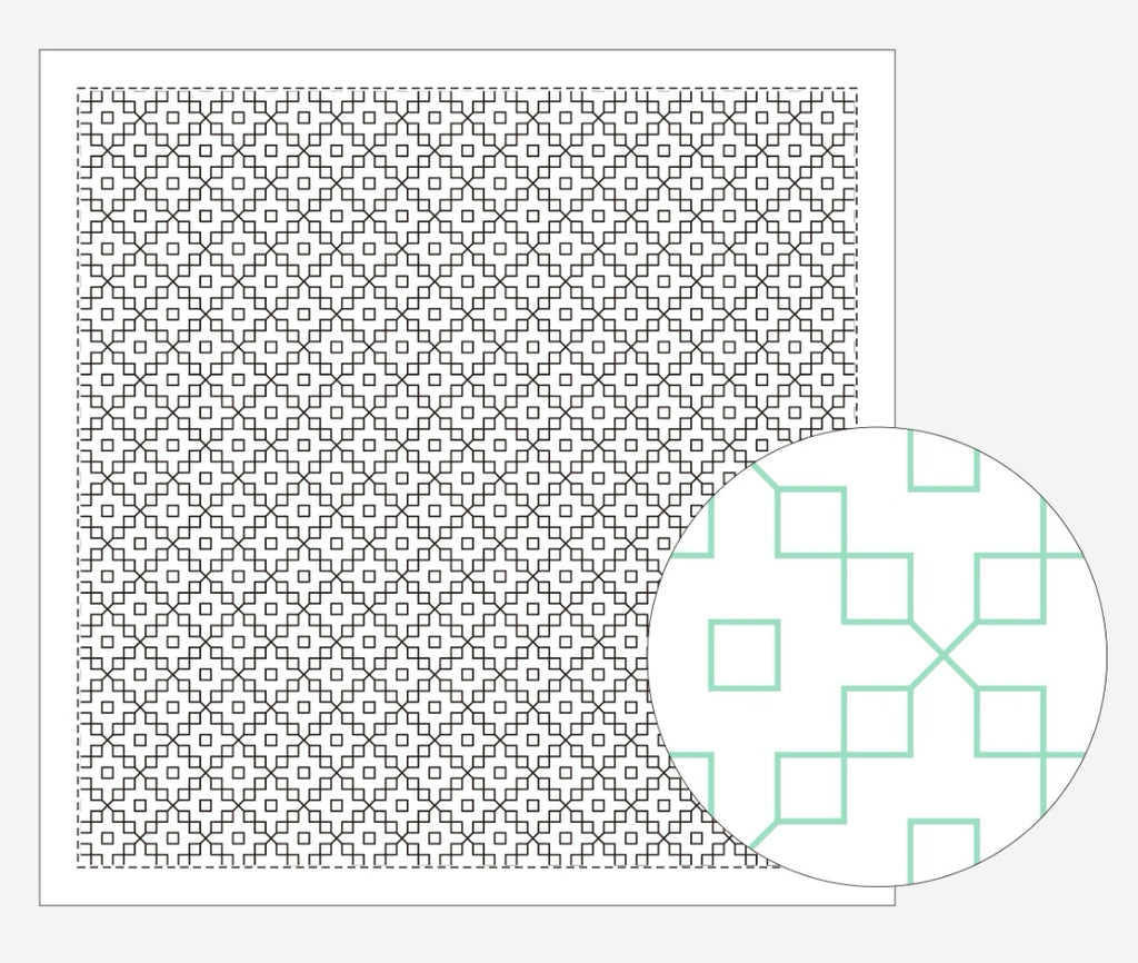 Daruma Yokota Sashiko Sampler Cloth - hitomezashi patterns - white ...
