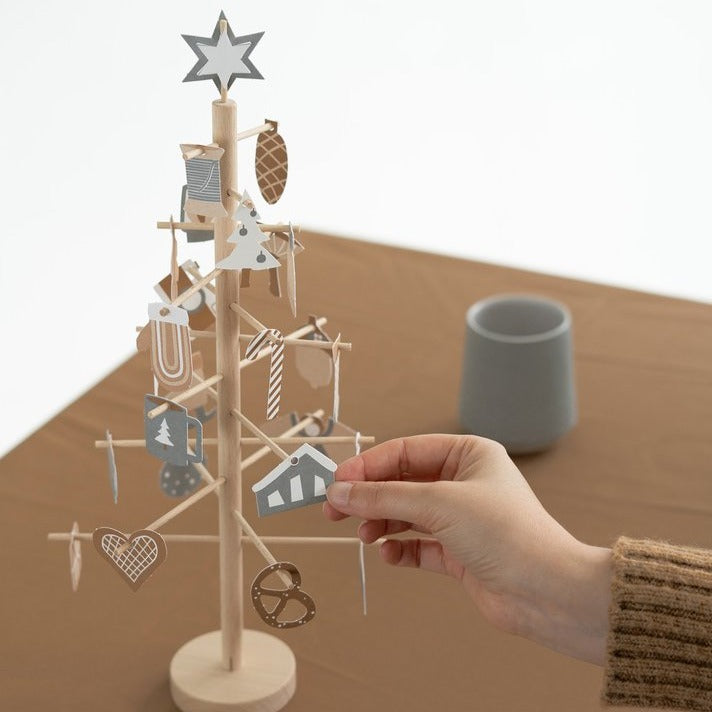 Decorative paper and wood Advent Tree - natural – Beyond Measure
